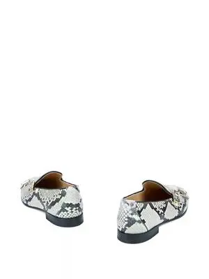 DOUCAL'S Snakeskin-effect Double-buckle Loafers