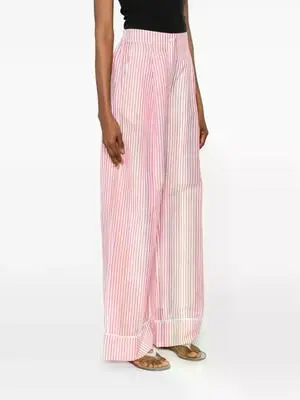 RIVIERA Striped Wide-leg Pants - Red