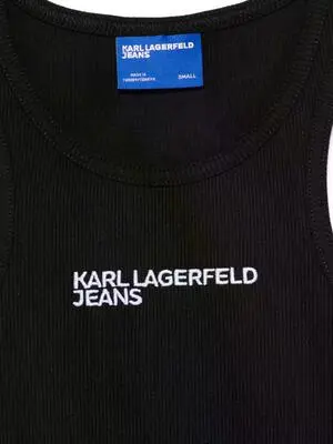 Karl Lagerfeld Logo-print Ribbed-knit Top