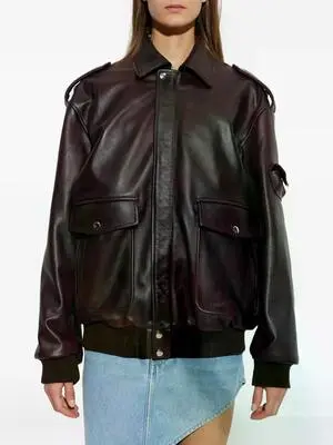 Coperni Leather Epaulette-detail Jacket - Brown