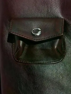 Coperni Leather Epaulette-detail Jacket - Brown