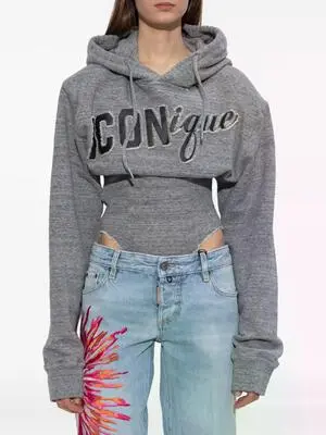 Dsquared2 Marl Logo Patch Hoodie Bodysuit
