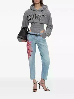 Dsquared2 Marl Logo Patch Hoodie Bodysuit