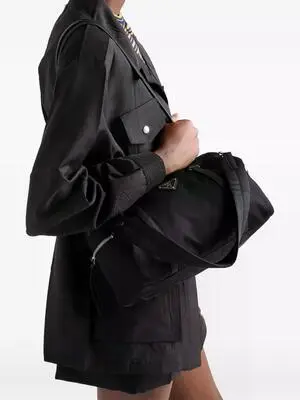 Prada Re-nylon And Saffiano Leather Duffel Bag - Black