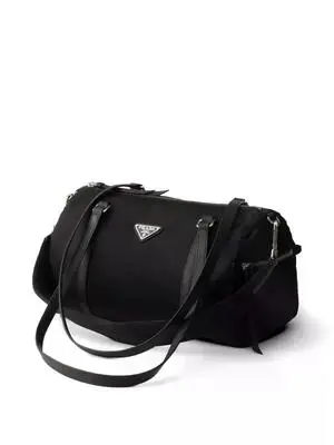 Prada Re-nylon And Saffiano Leather Duffel Bag - Black