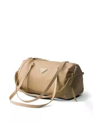 Prada Re-nylon And Saffiano Leather Duffle Bag - Brown