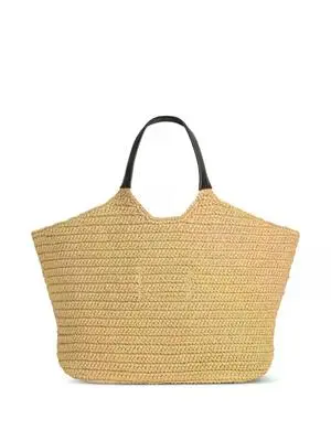 Balmain Crochet Raffia-effect Tote Bag - Neutrals
