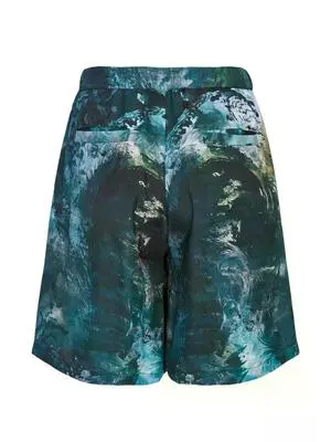 TAAKK Abstract-print Pleated Shorts