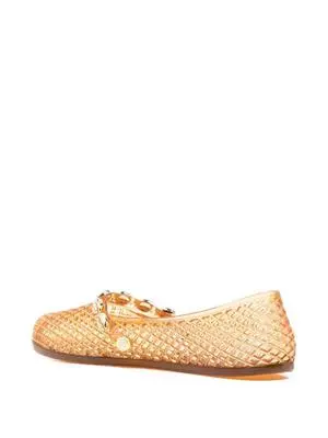 ANCIENT GREEK SANDALS Iro Shell Embellishment Ballet Flats - Neutrals
