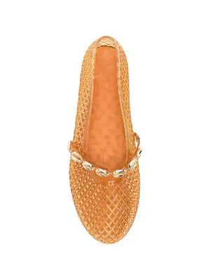 ANCIENT GREEK SANDALS Iro Shell Embellishment Ballet Flats - Neutrals