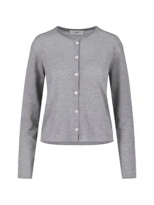 DUNST Cotton Blend Cardigan - Grey