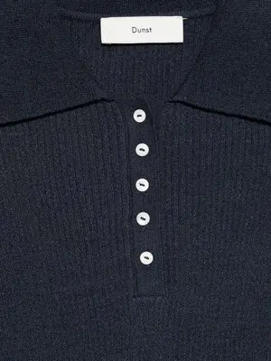 DUNST Ribbed Knit Polo Shirt