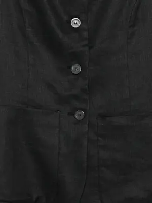 SEMICOUTURE Glenna Linen Vest - Black