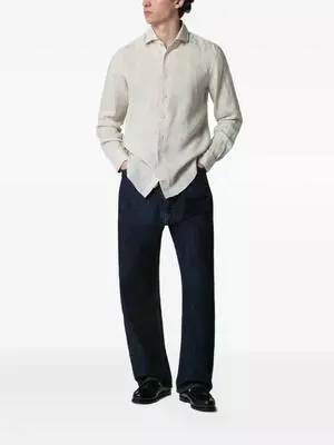XACUS Long-sleeved Linen Shirt - Neutrals
