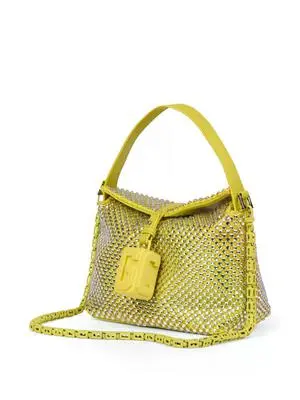 Gcds Mini Mega Comma Crystal-embellished Shoulder Bag - Yellow