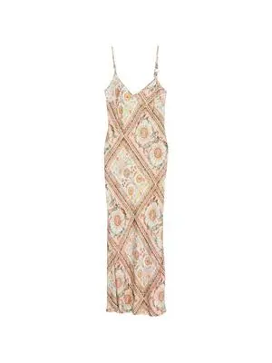 Just Cavalli Baroque-print Midi Dress With Hardware Detail