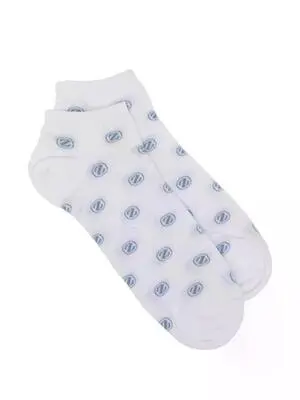 Zegna Printed Ankle Socks - White