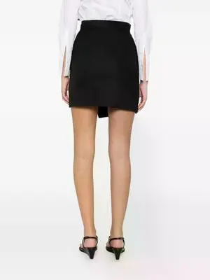 SIMONA CORSELLINI Wrap-style Asymmetric Mini Skirt - Black
