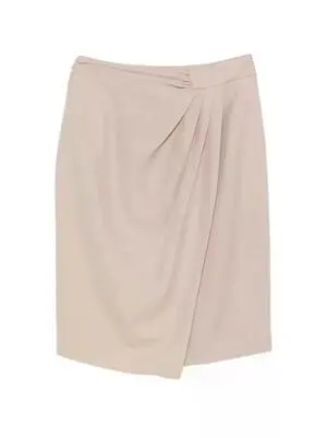 SIMONA CORSELLINI Draped Wrap Mini Skirt - Neutrals