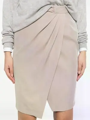 SIMONA CORSELLINI Draped Wrap Mini Skirt - Neutrals