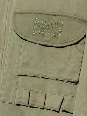 Balmain Multi-pocket High-neck Jacket - Green