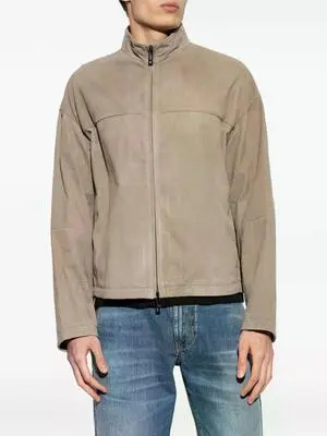 Emporio Armani Perforated Suede Jacket - Neutrals