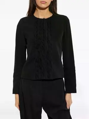 Emporio Armani Ruffle-trimmed Jacket - Black