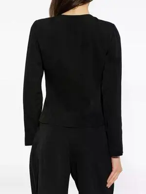 Emporio Armani Ruffle-trimmed Jacket - Black
