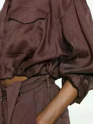 ISABELLE BLANCHE Cropped Shirt With Drawstring Hem