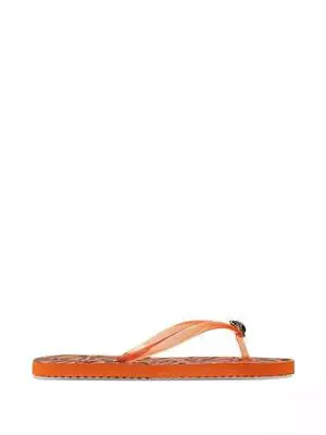 Kurt Geiger Kensington Tiger-print Flip-flops - Orange