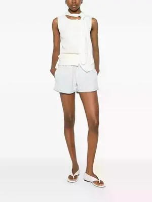 WRSTBHVR Logo-embroidered Raw-edge Shorts