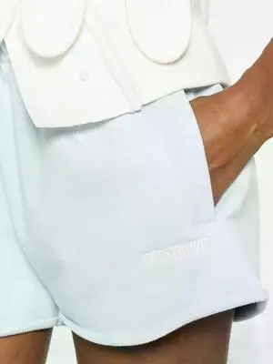 WRSTBHVR Logo-embroidered Raw-edge Shorts