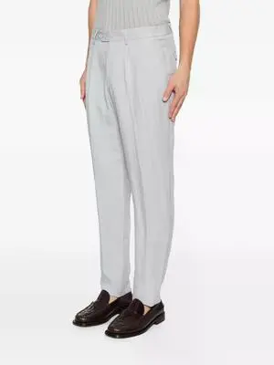 Eleventy Pleated Straight-leg Trousers - Blue