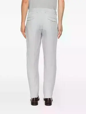Eleventy Pleated Straight-leg Trousers - Blue
