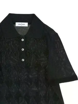 GRAN SASSO Argyle Knit Polo Top