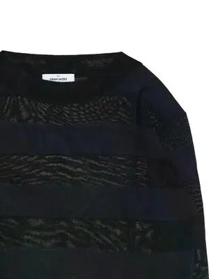 GRAN SASSO Openwork Striped Sweater
