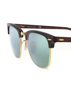 Ray-ban Clubmaster Branded Sunglasses - Silver
