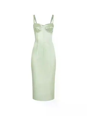 Dolce & Gabbana Satin Corset Dress With Bra Detail - Green