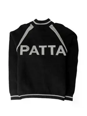 PATTA Logo Jacquard Zip-up Cardigan - Black