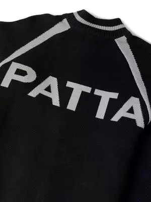 PATTA Logo Jacquard Zip-up Cardigan - Black