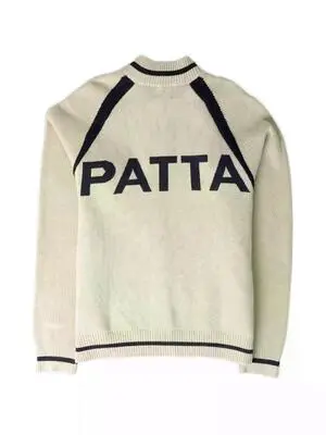 PATTA Logo-jacquard Zip-up Cardigan - Grey