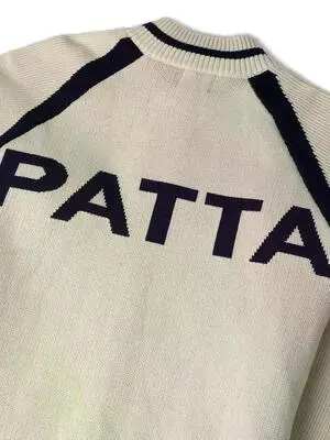 PATTA Logo-jacquard Zip-up Cardigan - Grey