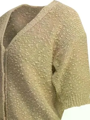 RAKKI B.b. Bobble-knit V-neck Cardigan - Neutrals