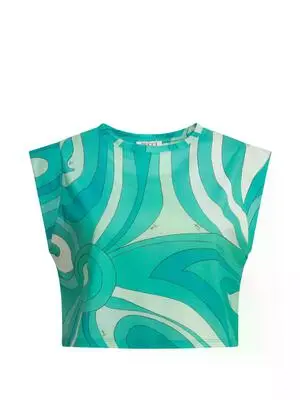 Emilio Pucci Marmo-print Cropped Top