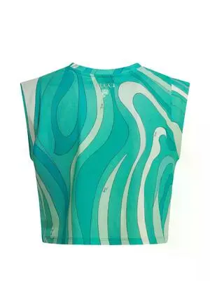 Emilio Pucci Marmo-print Cropped Top