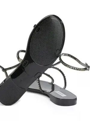 Menghi Crystal-embellished Cage-strap Sandals - Black
