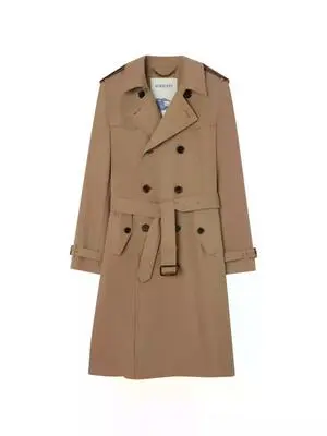 Burberry Long Silk Cotton Foxfield Trench Coat - Neutrals