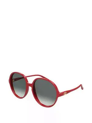 Valentino Garavani VLogo Round-Frame Sunglasses Red