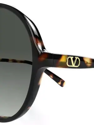 Valentino Garavani Vlogo Round-frame Sunglasses - Brown