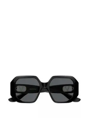 Valentino Garavani Vlogo Geometric-frame Sunglasses - Black